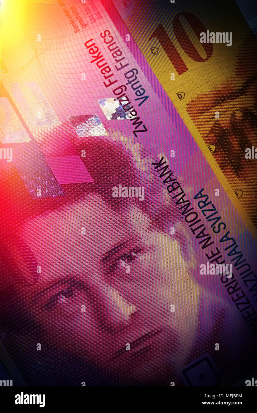 20 swiss francs note hi-res stock photography and images - Alamy