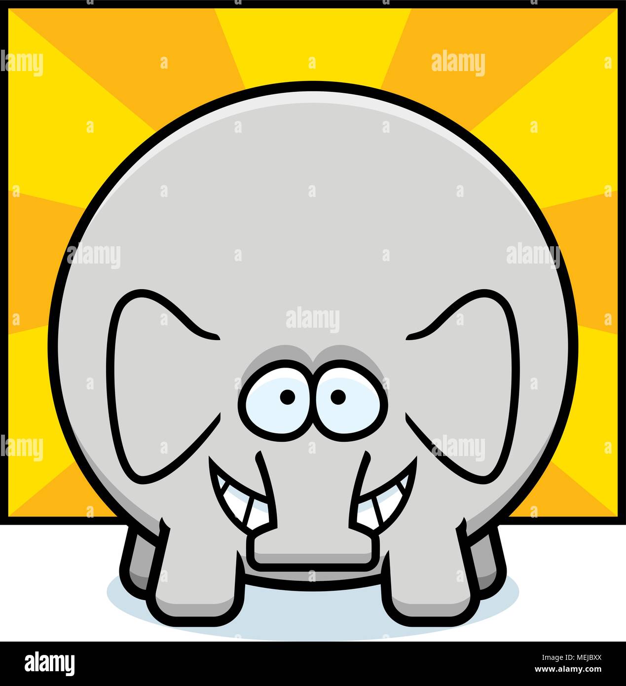 A cartoon illustration of an elephant looking happy Stock Vector Image ...