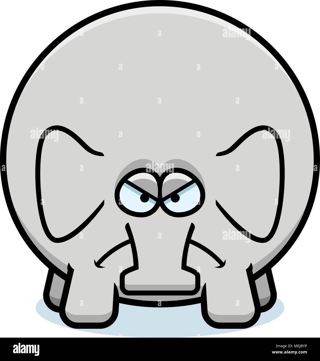 A cartoon illustration of an elephant looking angry Stock Vector Image ...