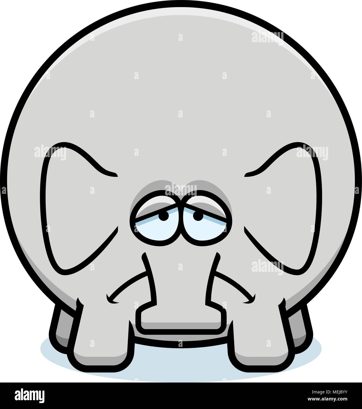A cartoon illustration of an elephant looking sad Stock Vector Image ...
