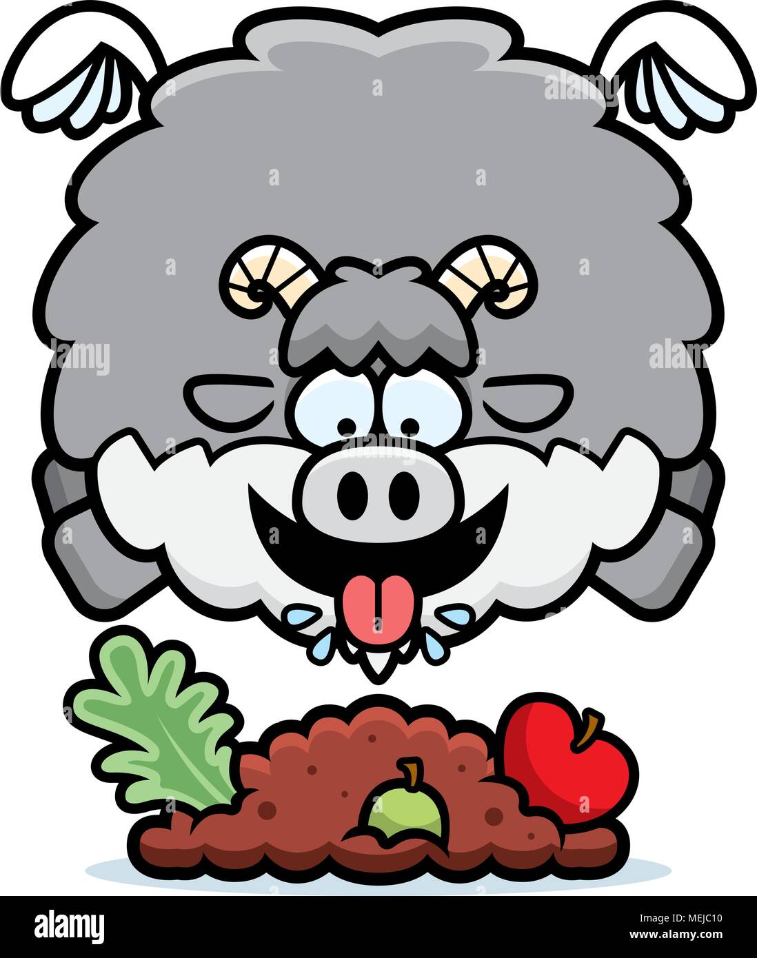 A cartoon illustration of a goat eating Stock Vector Image & Art - Alamy