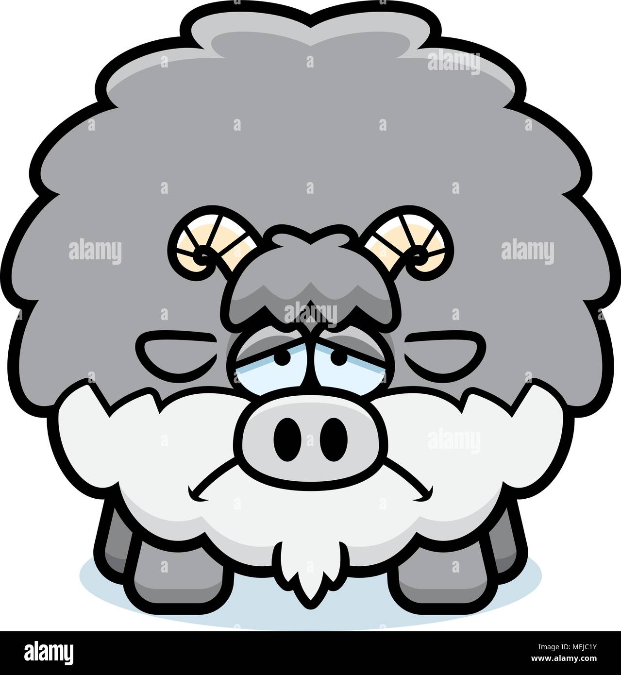 A cartoon illustration of a goat looking sad Stock Vector Image & Art ...