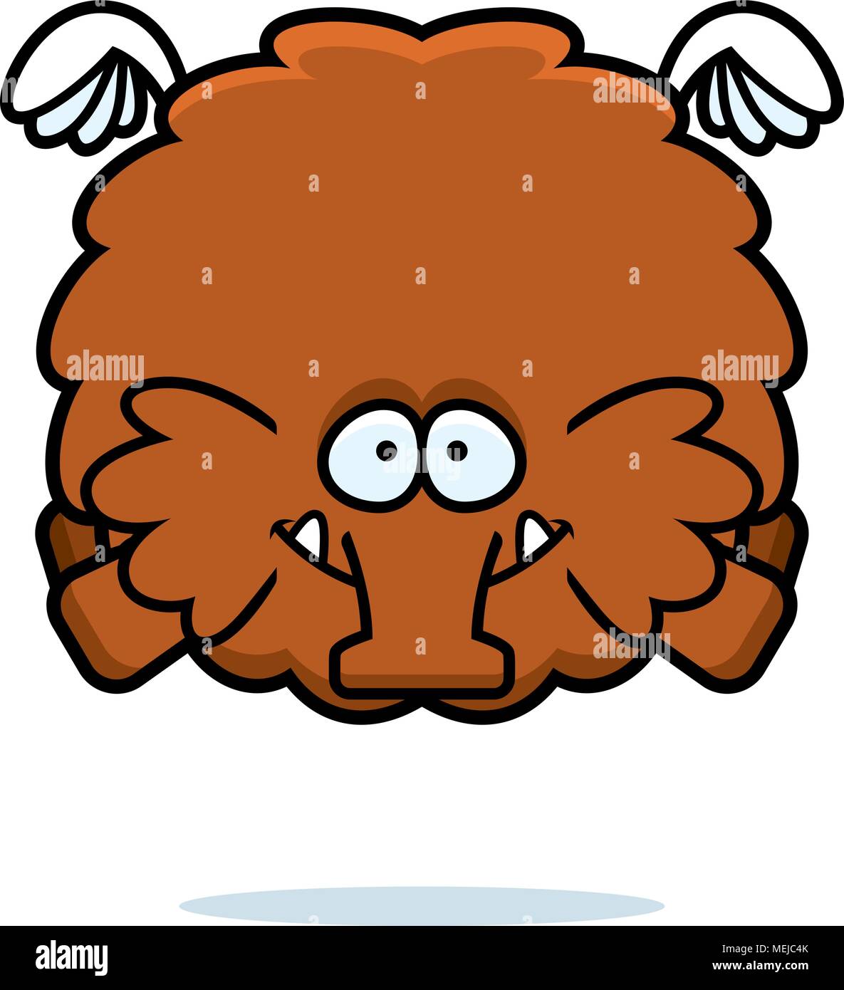 A cartoon illustration of a woolly mammoth flying Stock Vector Image ...