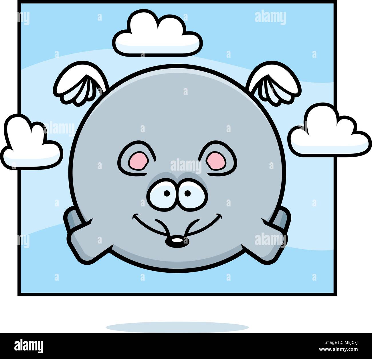 A cartoon illustration of a mouse flying in the sky Stock Vector Image ...