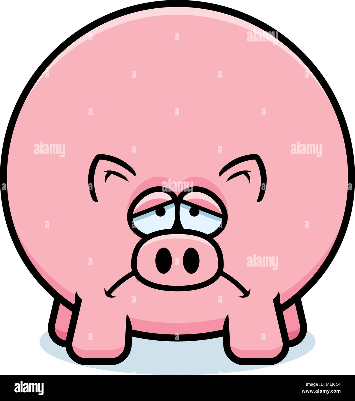A cartoon illustration of a pig looking sad Stock Vector Image & Art ...