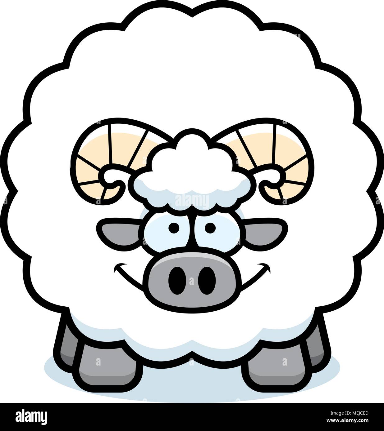 A cartoon illustration of a ram looking happy Stock Vector Image & Art ...