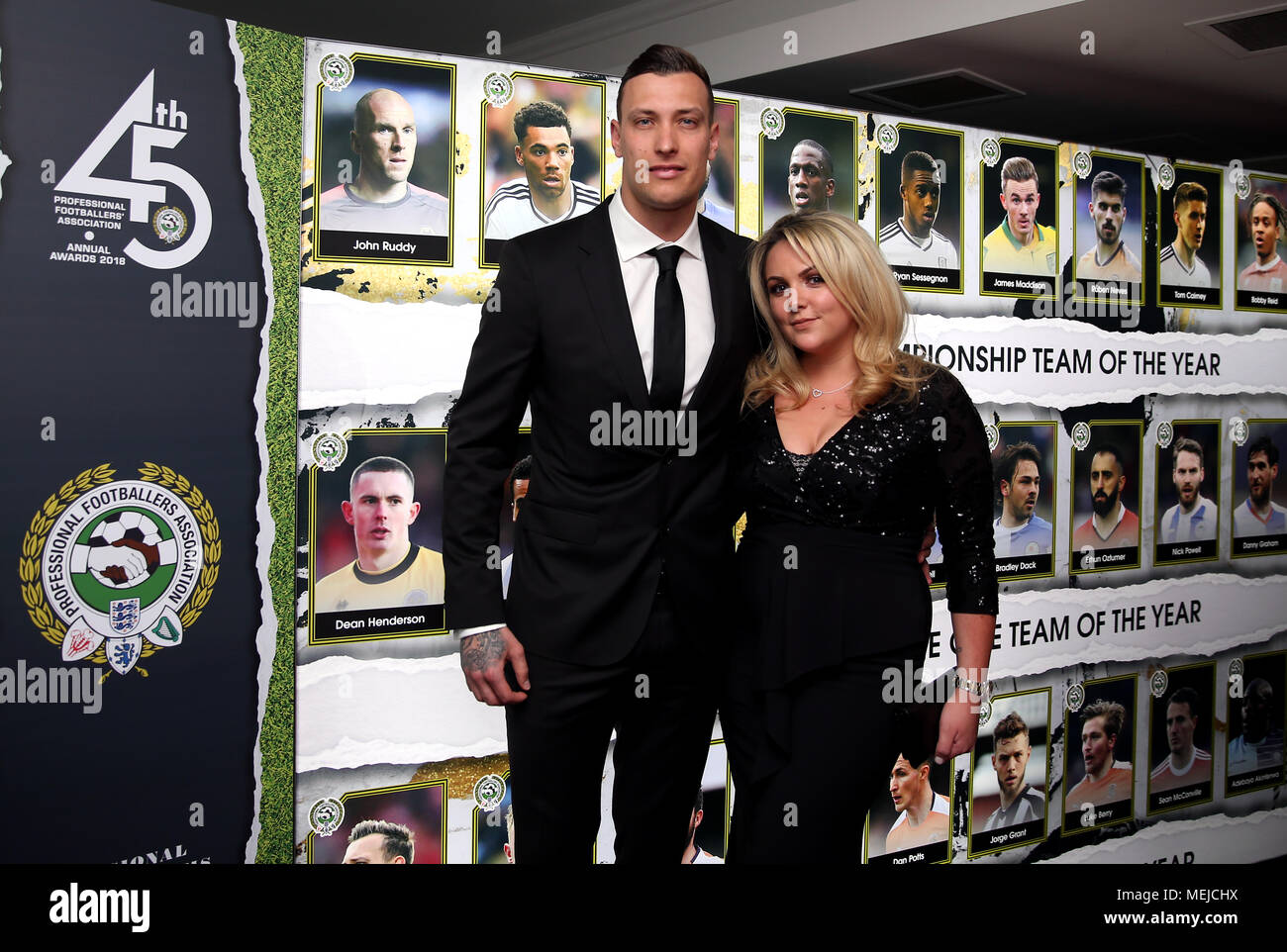 Luton Town's Marek Stech arrives for the 2018 PFA Awards at the ...