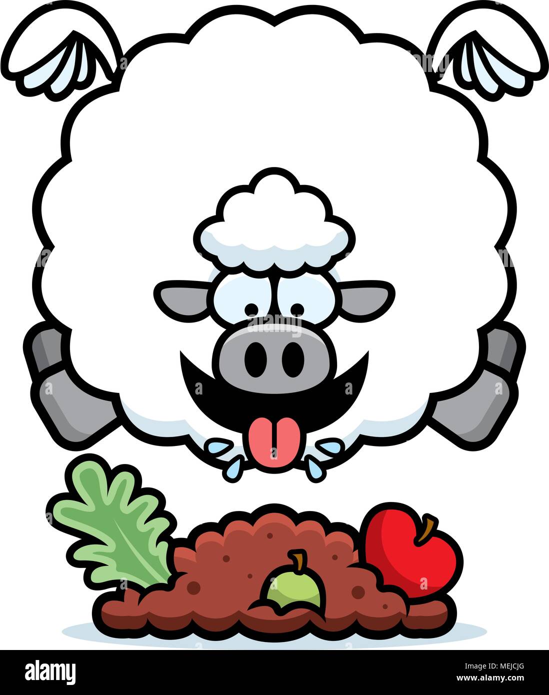 A cartoon illustration of a sheep eating Stock Vector Image & Art - Alamy