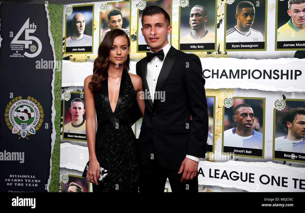 Luton Town's Dan Potts arrives for the 2018 PFA Awards at the Grosvenor ...