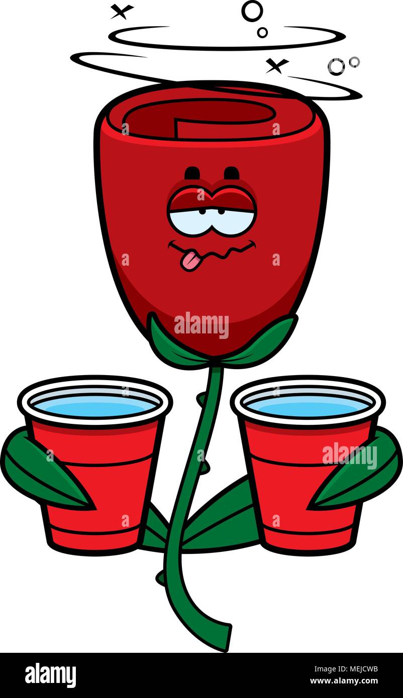 A cartoon illustration of a rose looking drunk Stock Vector Image & Art ...