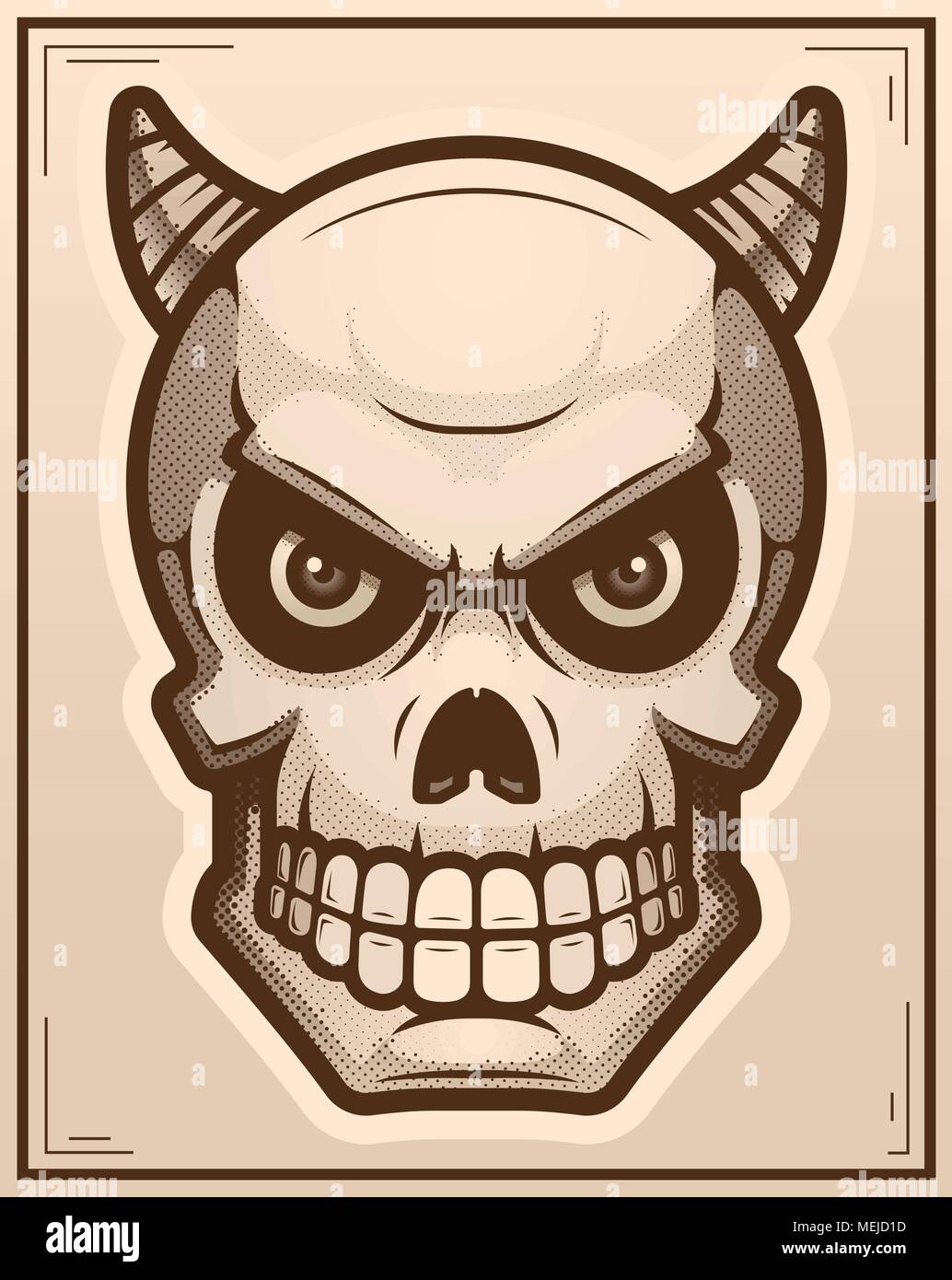 An illustration of a demon skull on a poster Stock Vector Image & Art ...