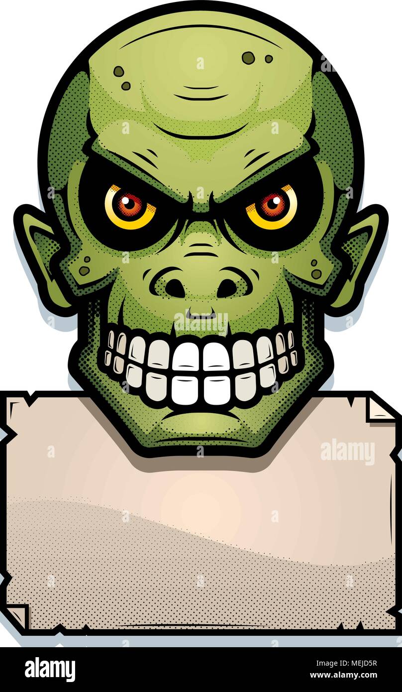 An illustration of a goblin with a paper sign Stock Vector Image & Art ...