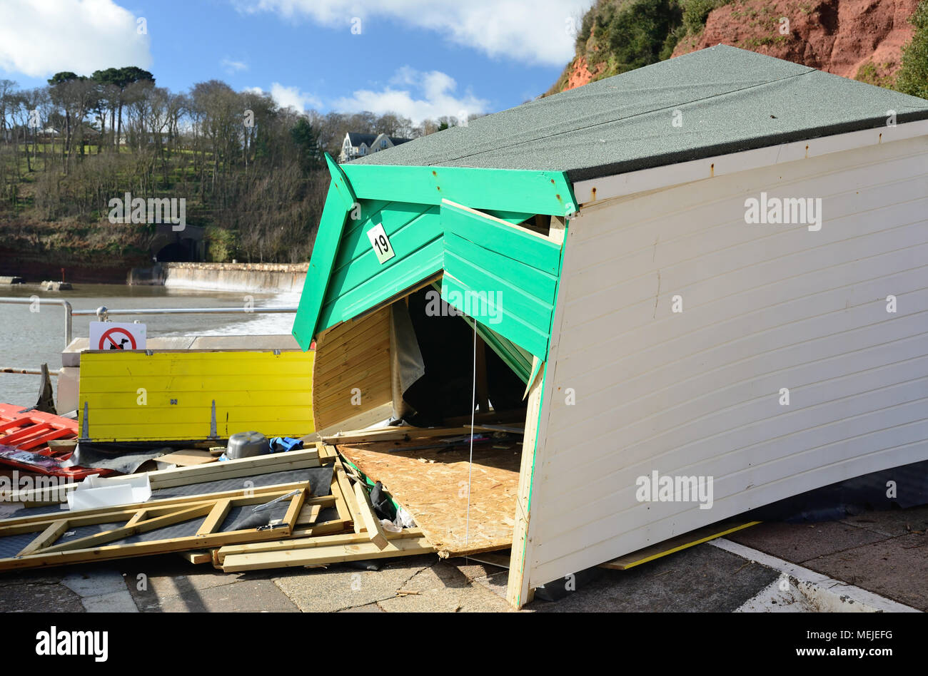 Wrecked beach huts hi-res stock photography and images - Alamy