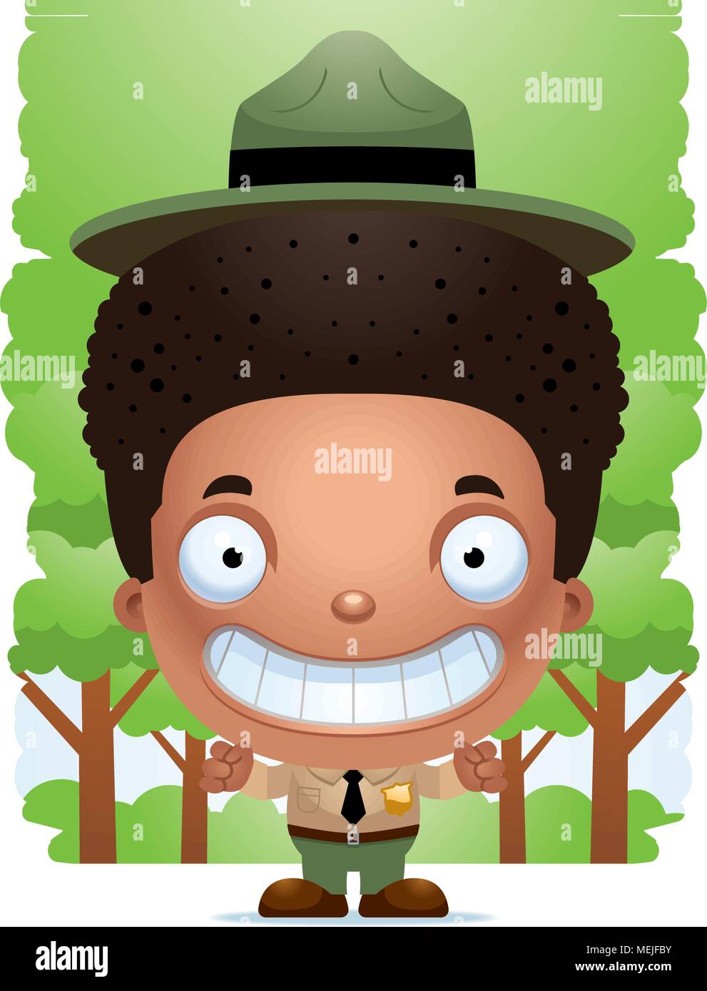 Cartoon illustration boy park ranger hi-res stock photography and ...