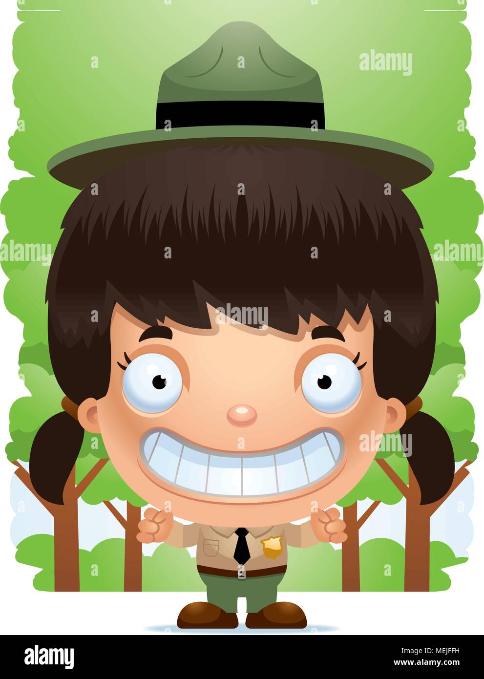 Cartoon illustration girl park ranger hi-res stock photography and ...
