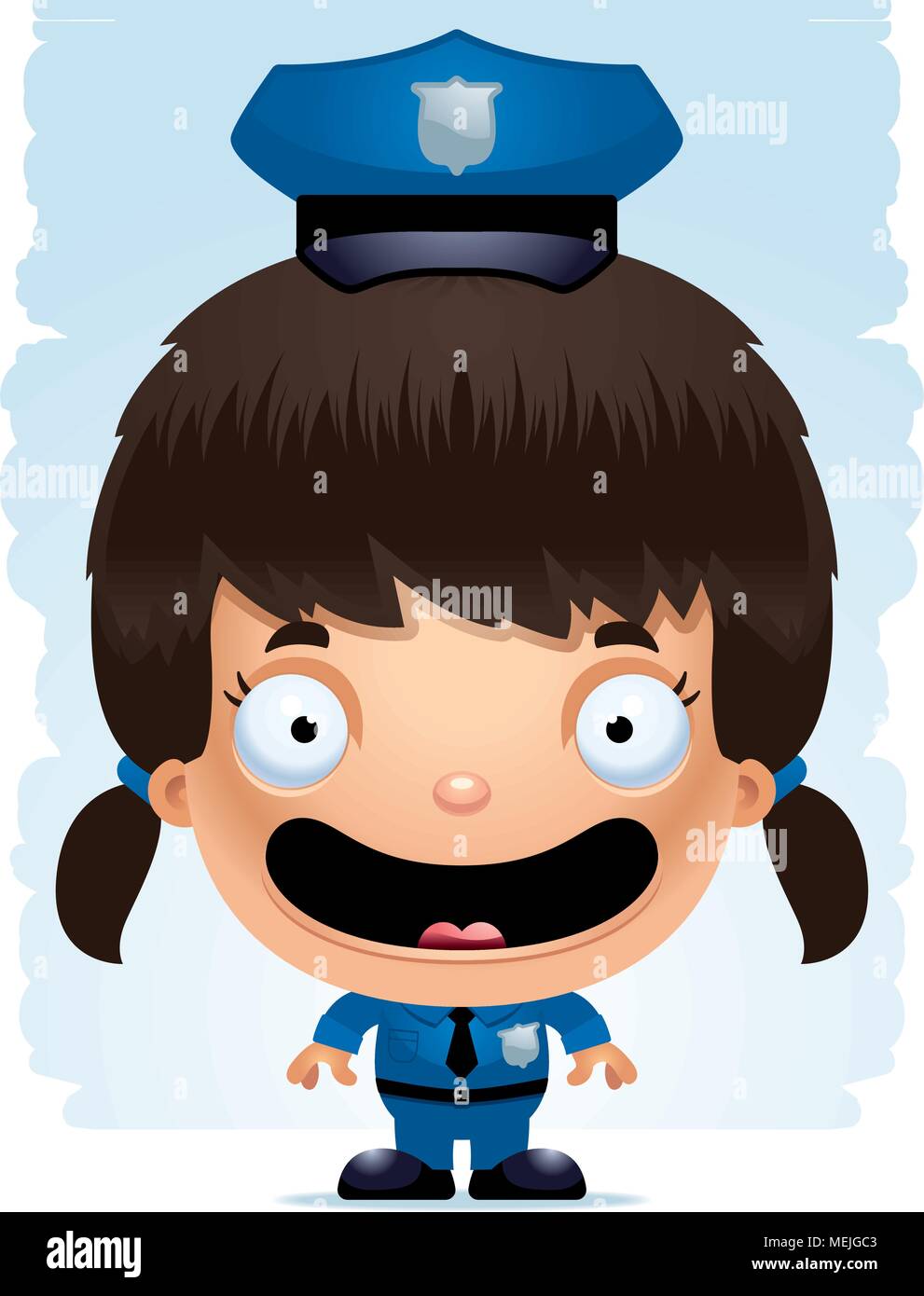 A cartoon illustration of a girl police officer smiling Stock Vector ...