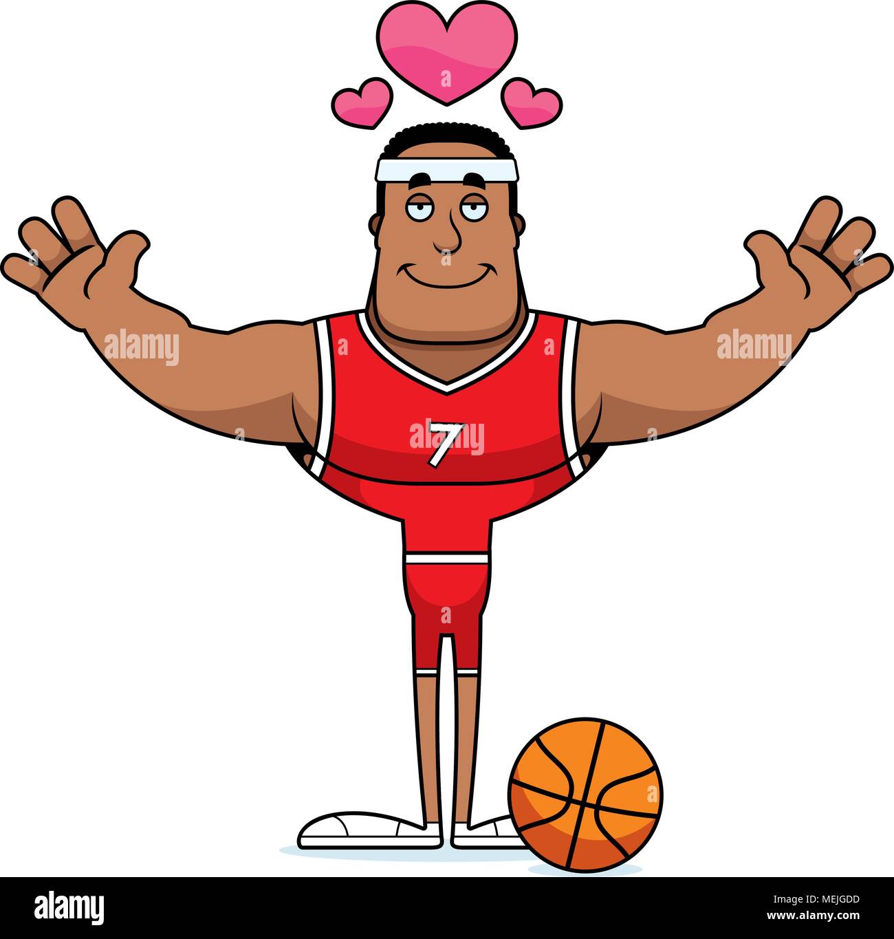 A cartoon basketball player ready to give a hug Stock Vector Image ...