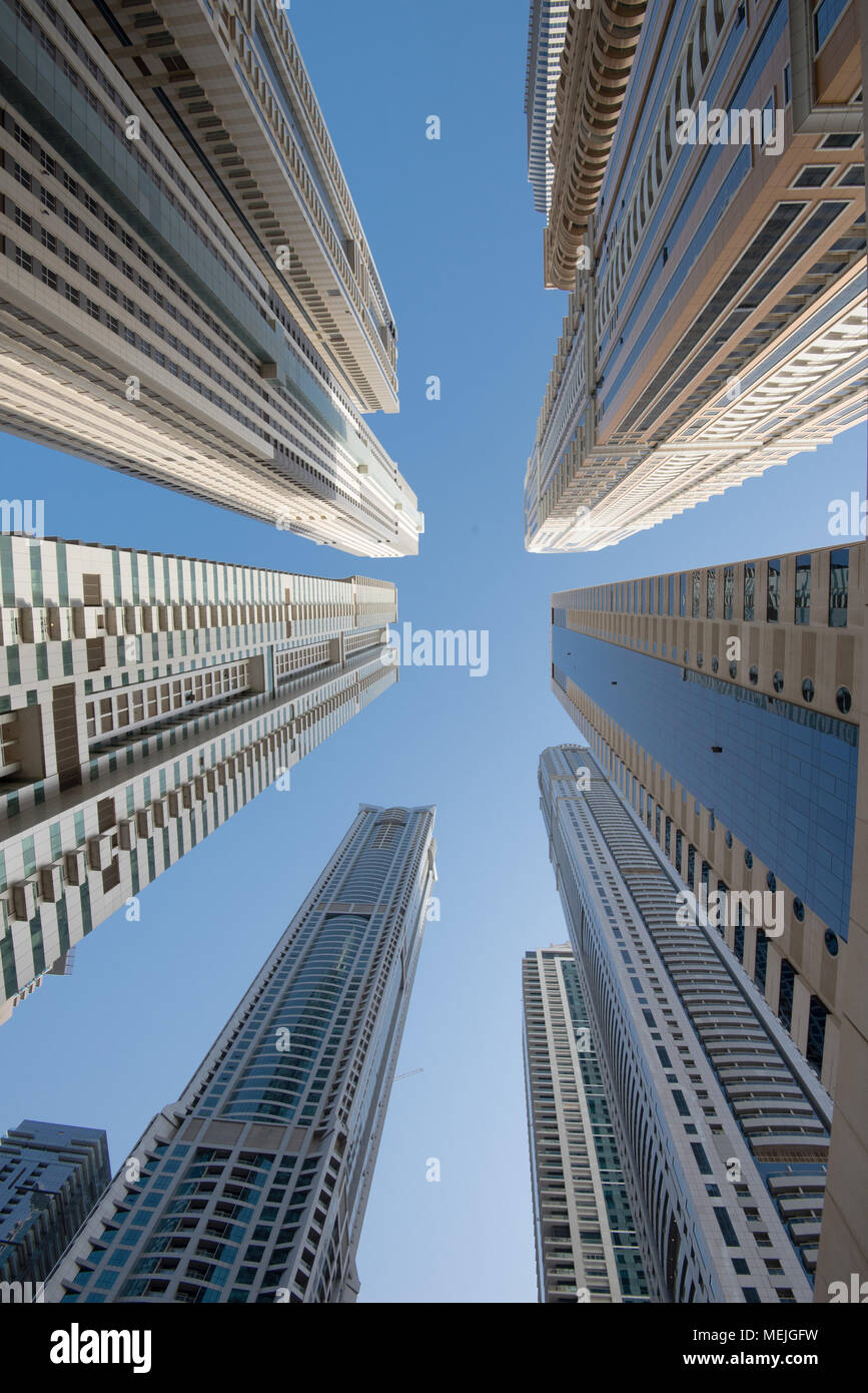 Skyscrapers in Dubai make pedestrians feel very small when viewed from ...