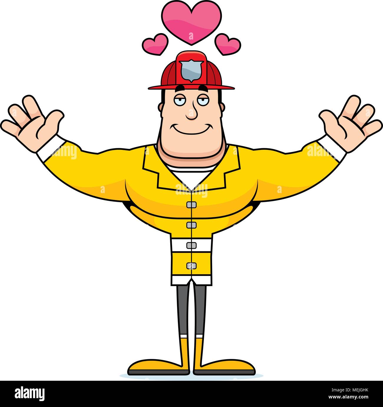 A cartoon firefighter ready to give a hug Stock Vector Image & Art - Alamy