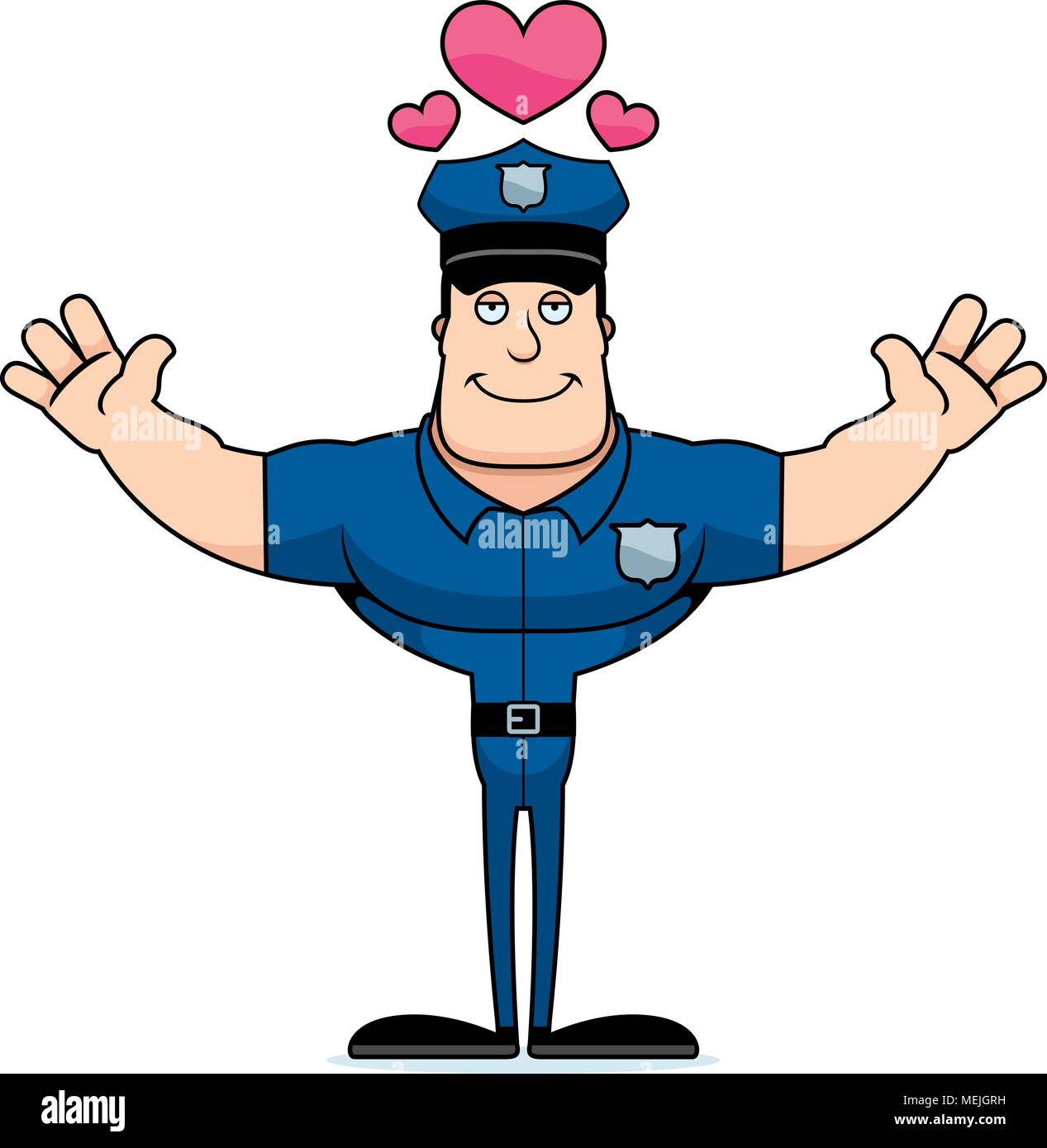 A cartoon police officer ready to give a hug Stock Vector Image & Art ...