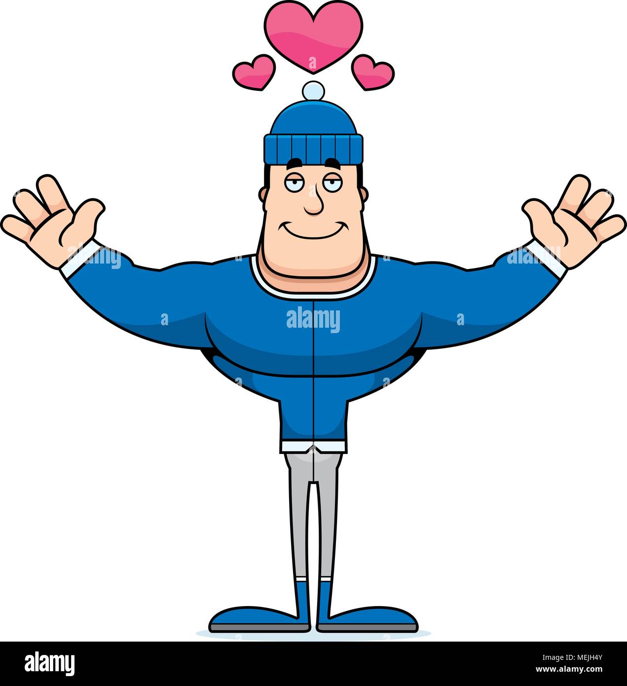A cartoon winter man ready to give a hug Stock Vector Image & Art - Alamy