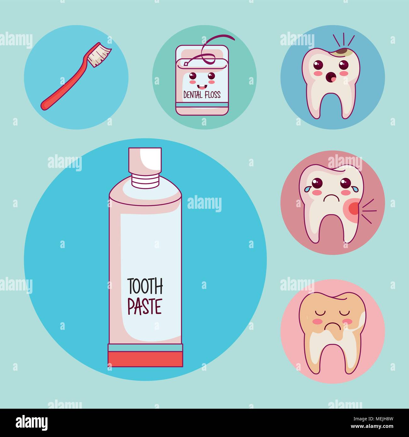 dental care set icons Stock Vector Image & Art - Alamy