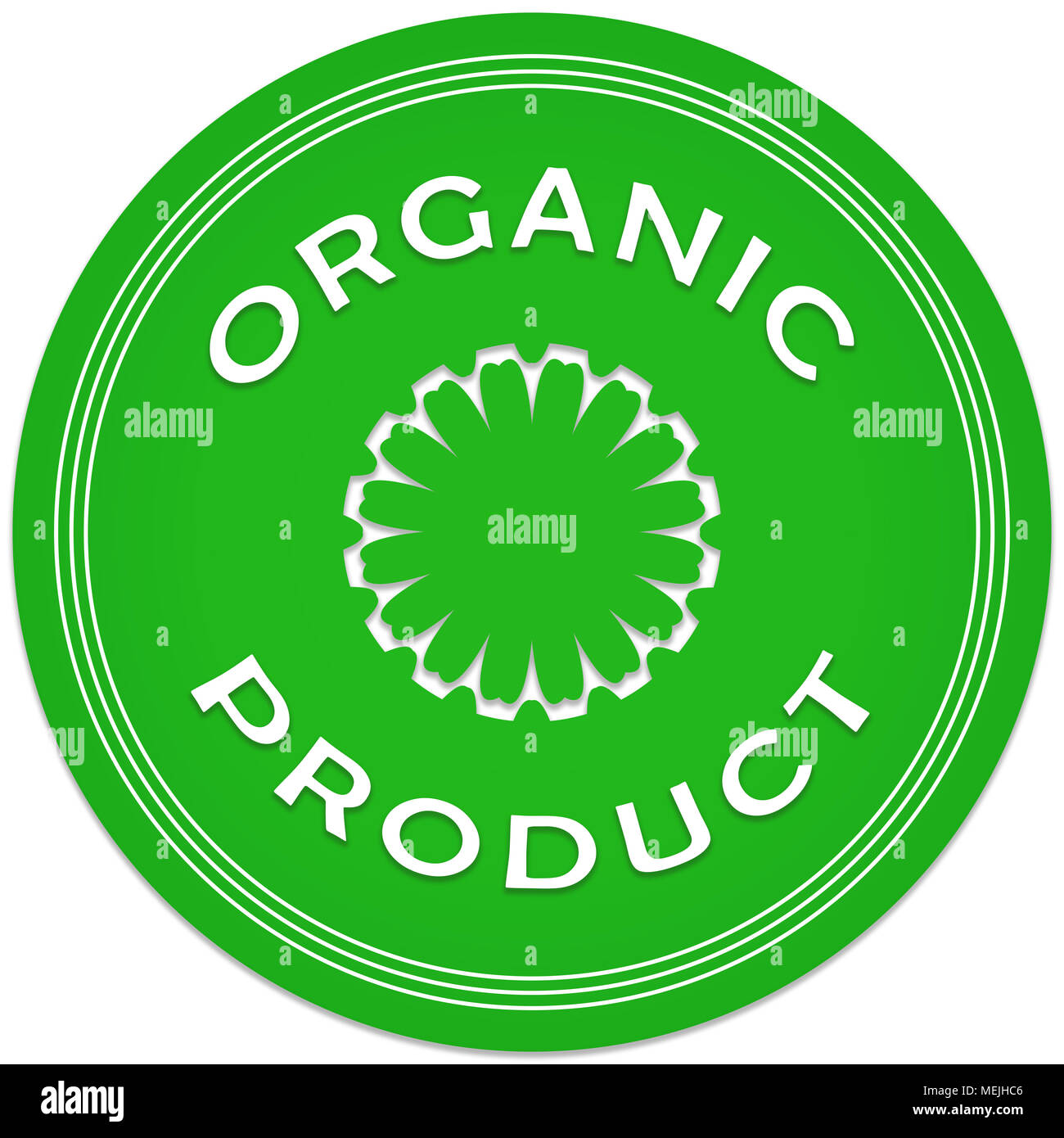 Green label organic product isolated Stock Photo - Alamy