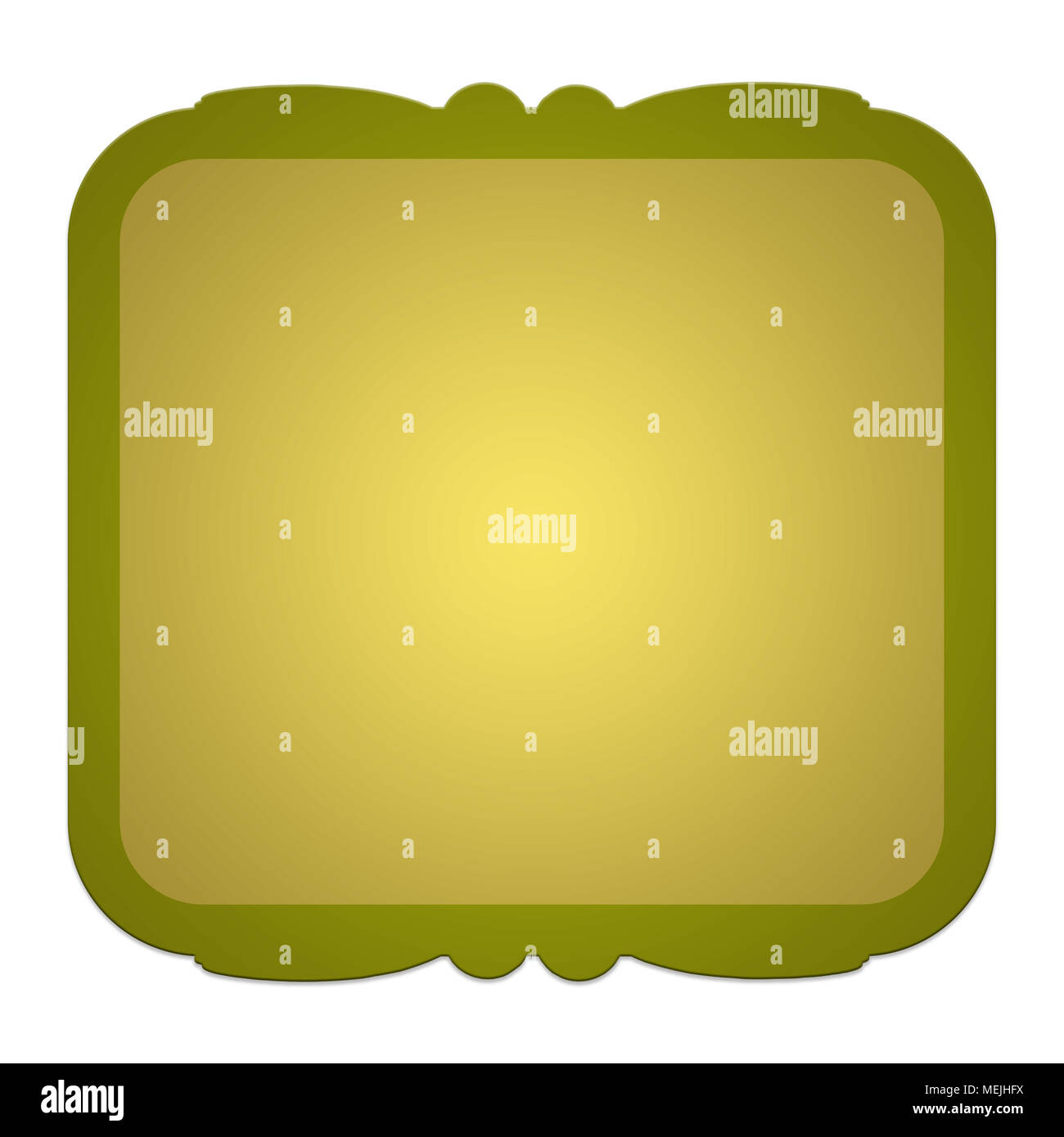Vintage beige frame with green border on a white background Stock Photo ...