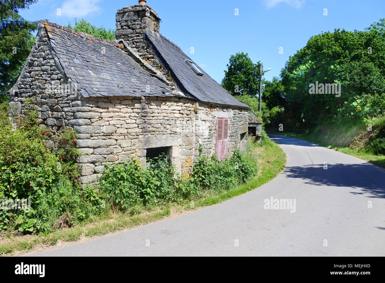 French rustic house and barn, Berrien, Brittany, France - John Gollop ...