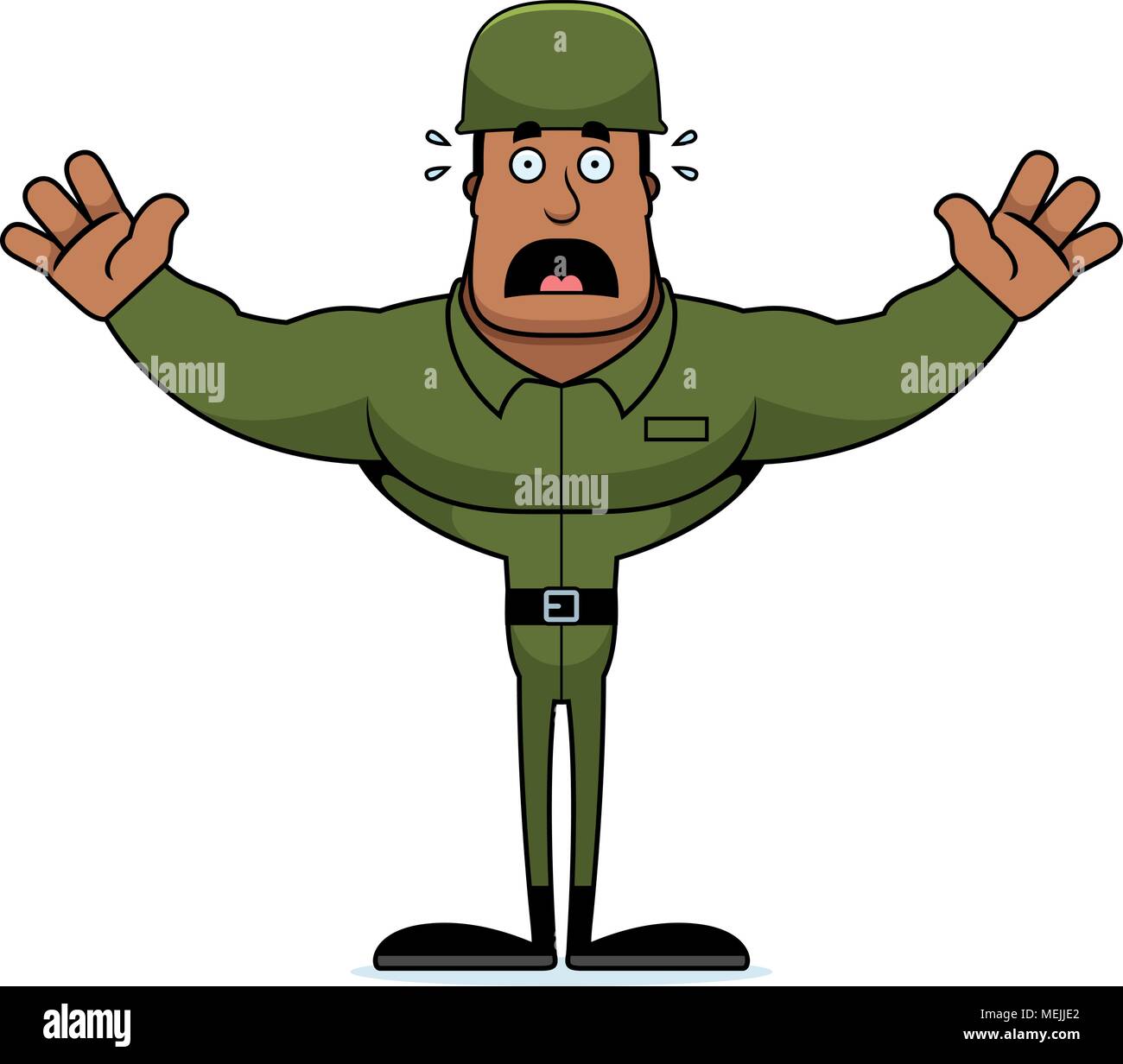 A cartoon soldier looking scared Stock Vector Image & Art - Alamy