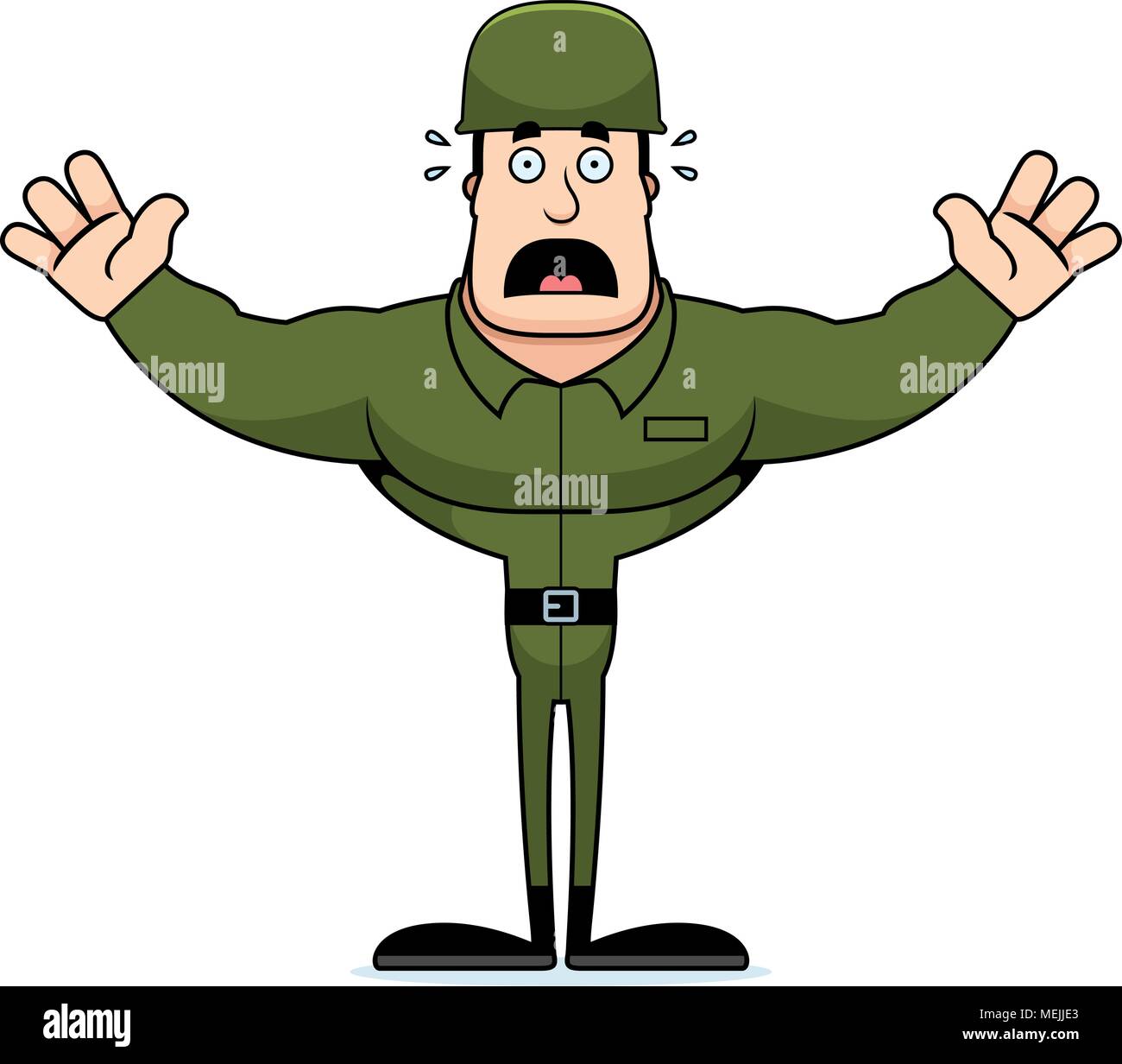 A cartoon soldier looking scared Stock Vector Image & Art - Alamy
