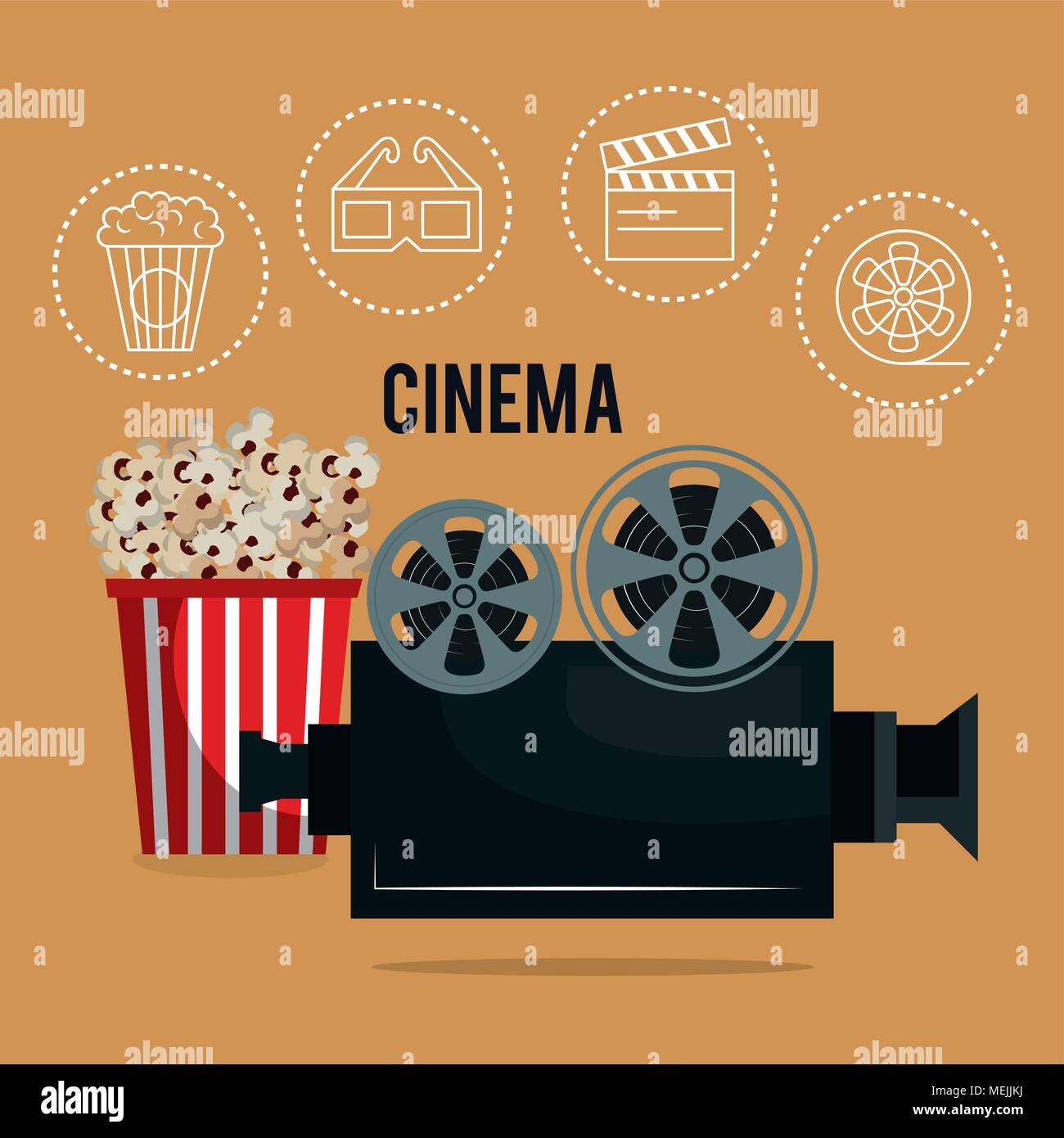 cinema entertainment set icons Stock Vector Image & Art - Alamy