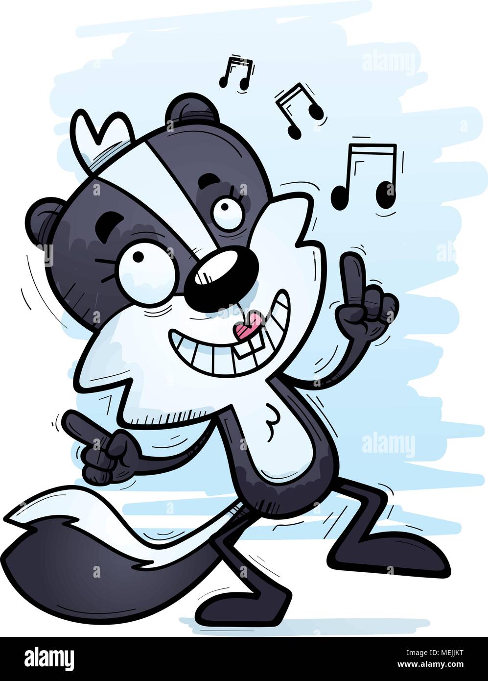A cartoon illustration of a female skunk dancing Stock Vector Image ...