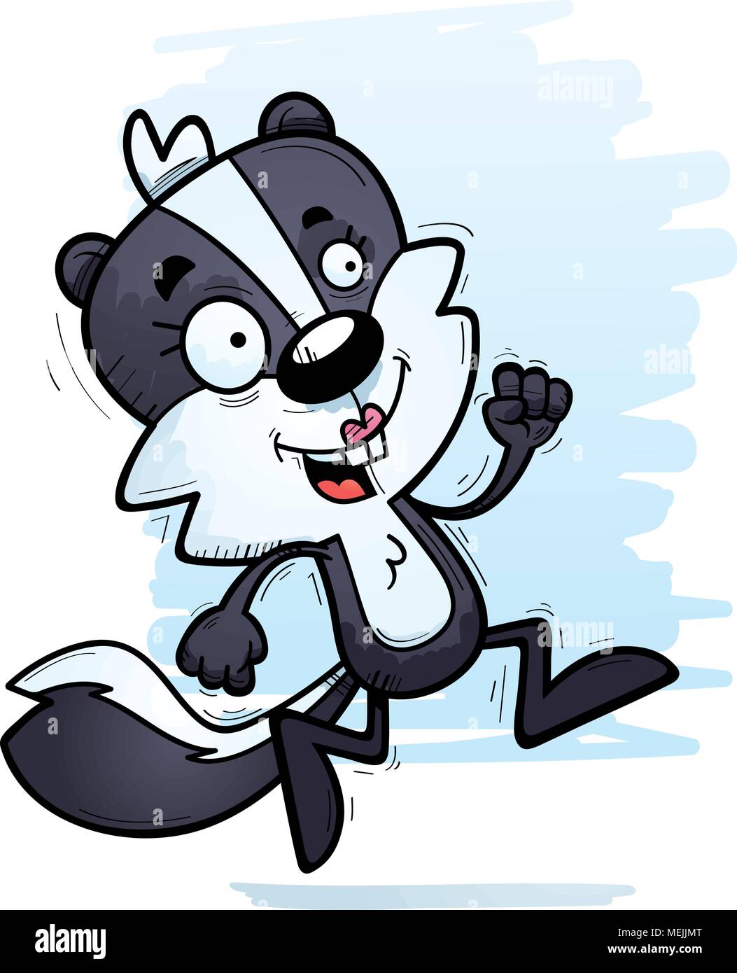 A cartoon illustration of a female skunk running Stock Vector Image ...