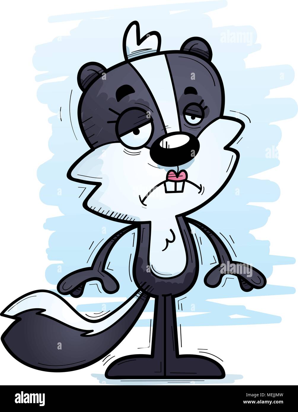 A cartoon illustration of a female skunk looking sad Stock Vector Image ...
