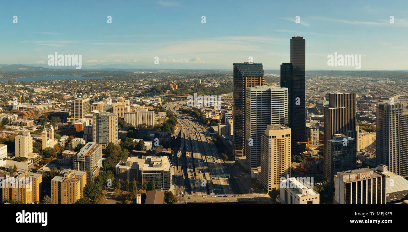 Seattle rooftop view with city urban architecture Stock Photo - Alamy