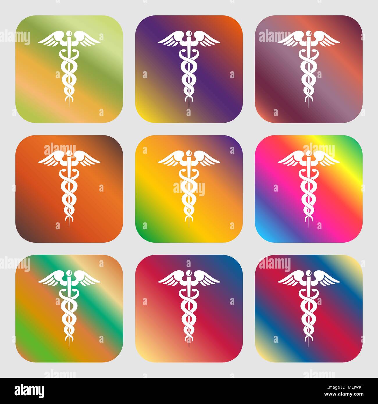 medicine sign icon . Nine buttons with bright gradients for beautiful ...