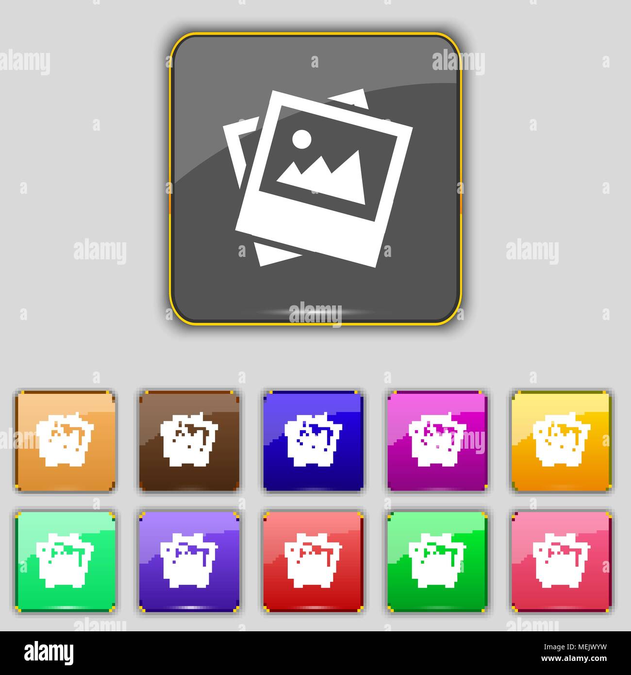 File JPG icon sign. Set with eleven colored buttons for your site. Vector illustration Stock ...