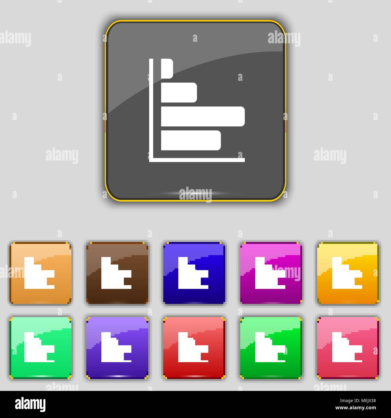 Infographic icon sign. Set with eleven colored buttons for your site ...