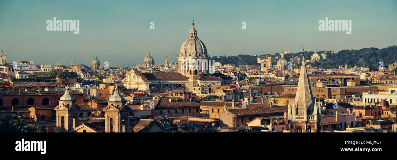 Rome rooftop view with ancient architecture in Italy panorama Stock ...