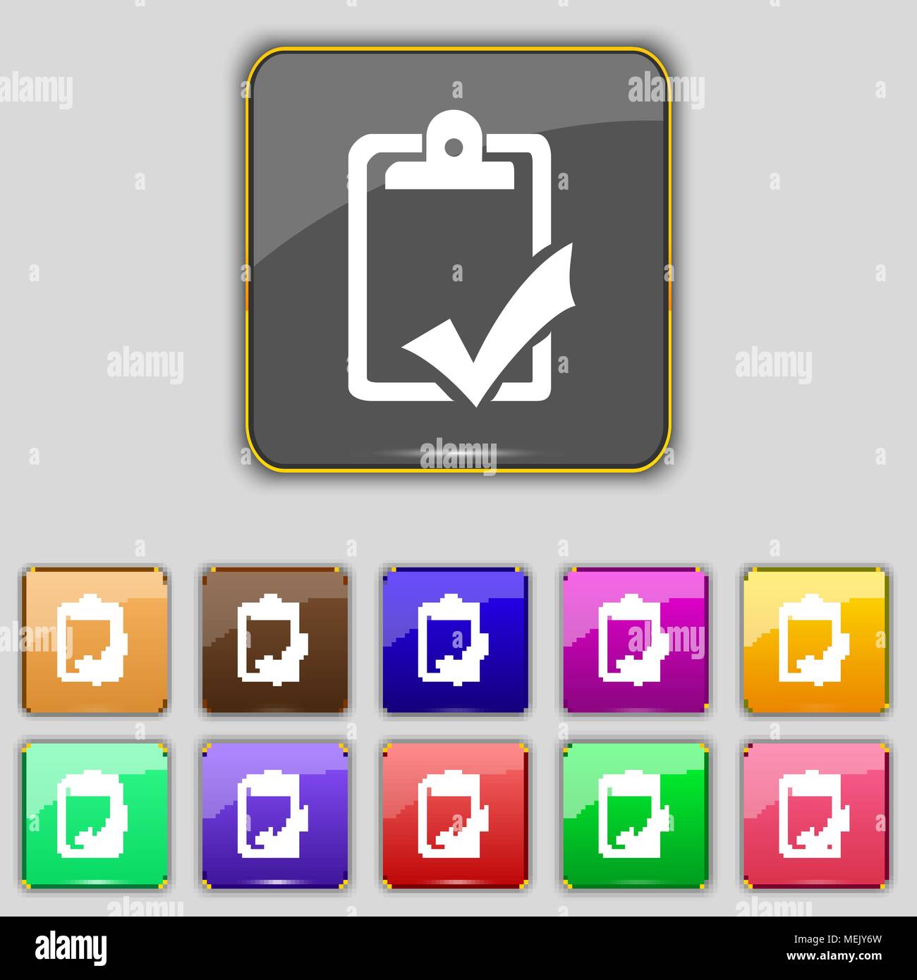 Document grammar control, Test, work complete icon sign. Set with ...