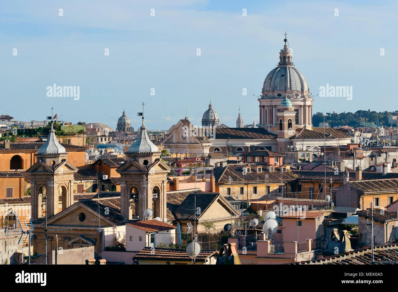 Rome rooftop view with ancient architecture in Italy Stock Photo - Alamy
