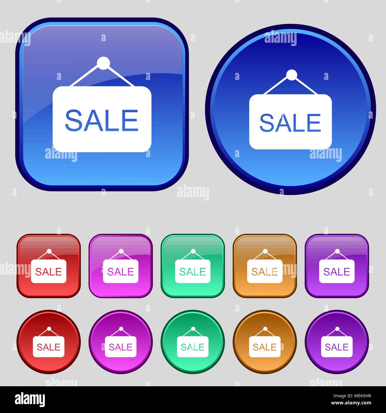 Sale icon sign. A set of twelve vintage buttons for your design. Vector ...