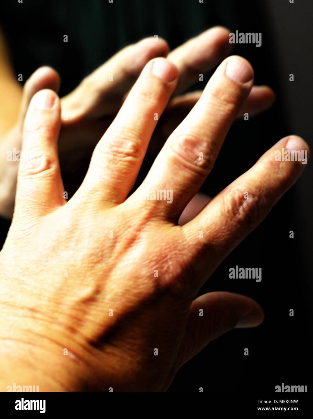 Hand touching mirror hi-res stock photography and images - Alamy
