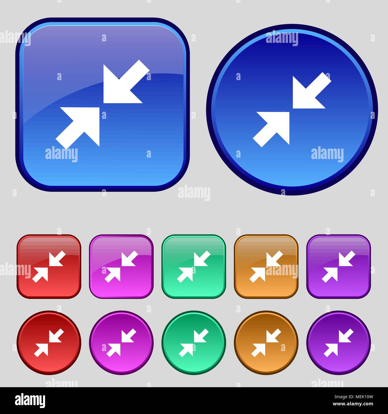 Exit full screen icon sign. A set of twelve vintage buttons for your ...