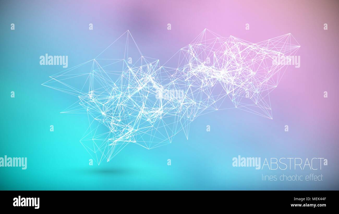 Abstract vector line cloud geometrical construction connected lines ...