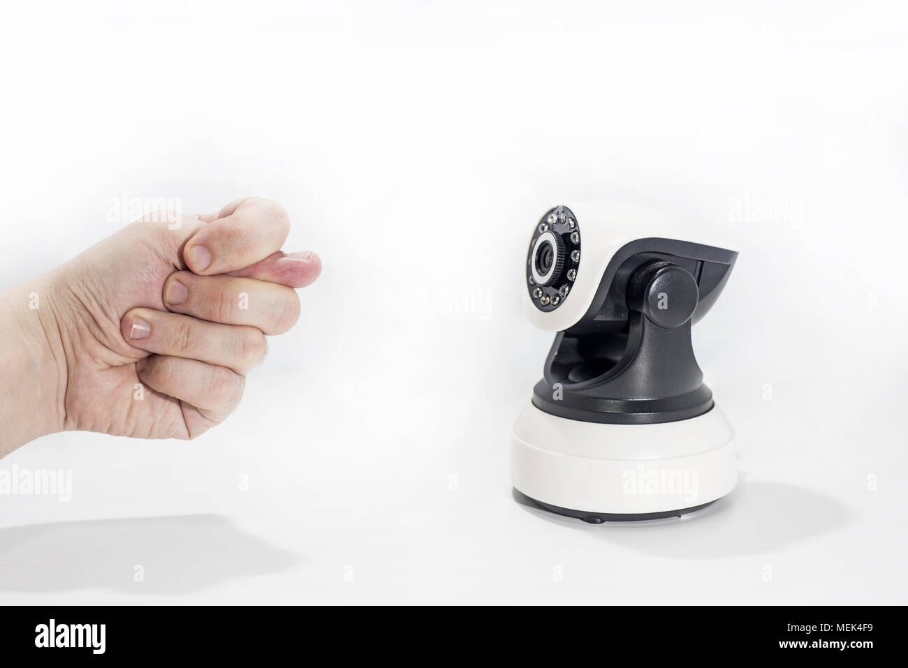 Spy video camera isolated on white background. Abstract surveillance ...