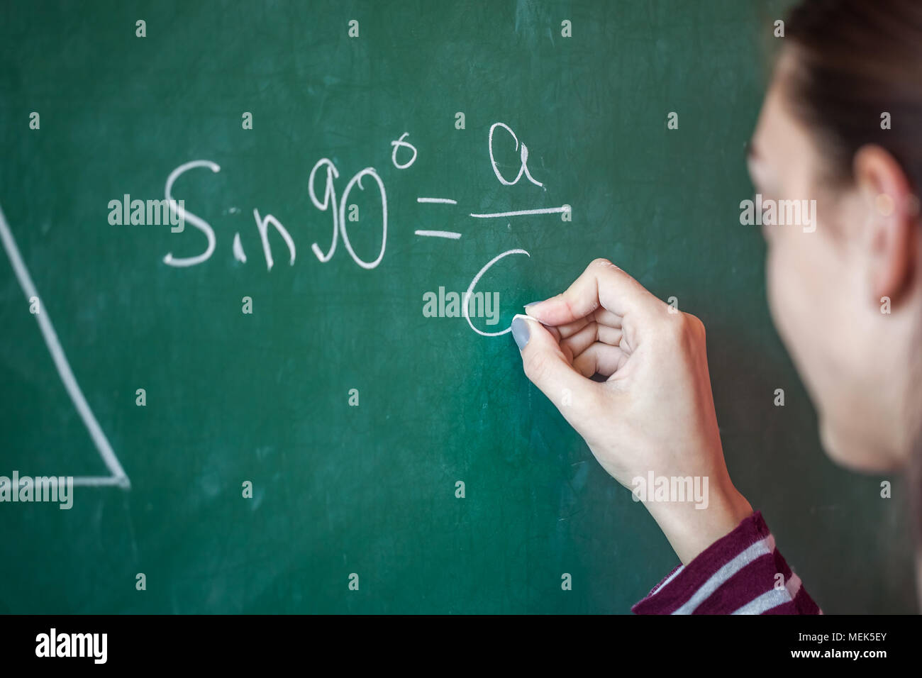 College student math problem class blackboard chalkboard hi-res stock ...