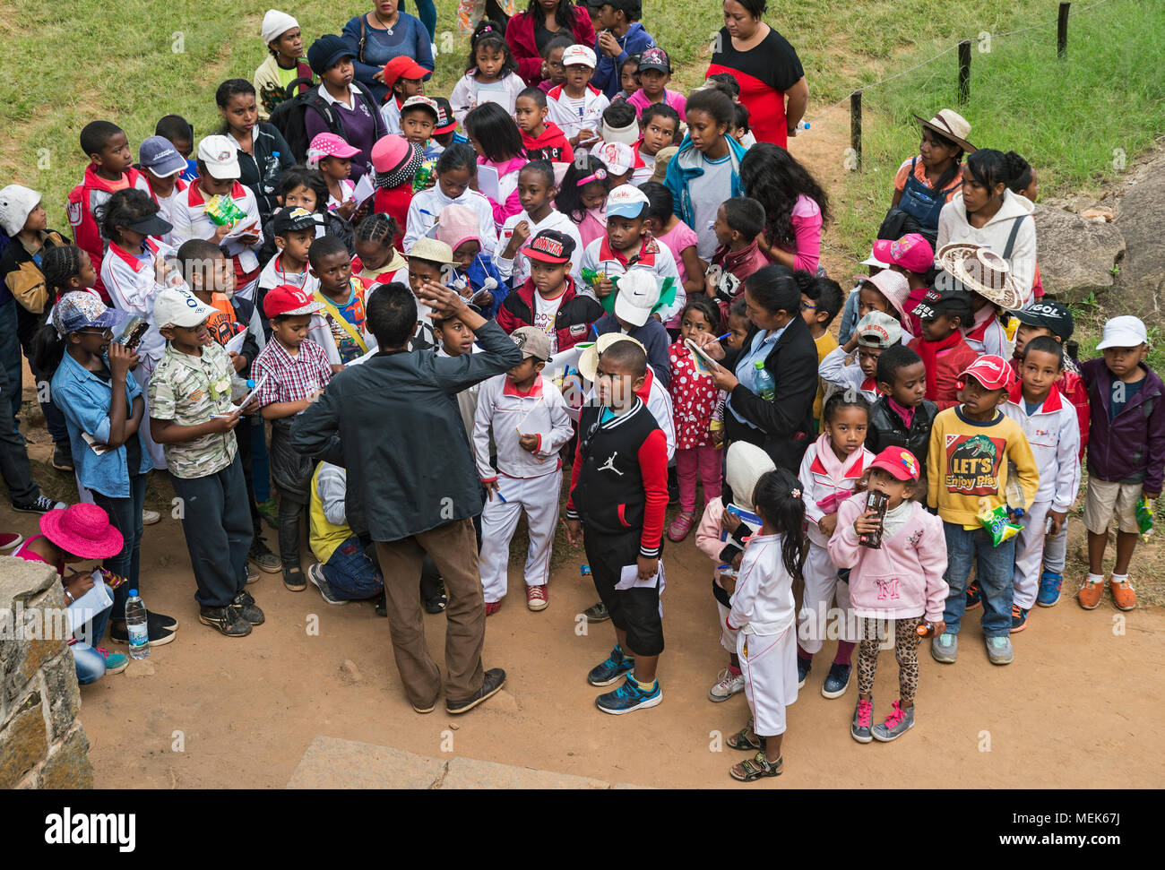 Malagasy students on a school excursion, Antananarivo, Madagascar Stock ...