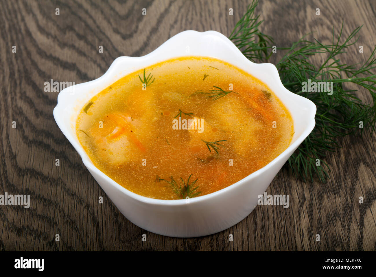 Salmon fish soup Stock Photo - Alamy